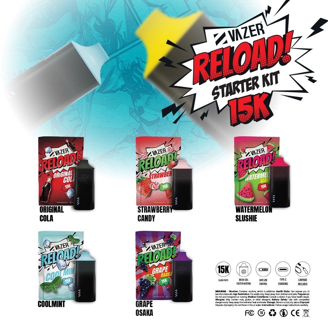 VAZER RELOAD 15K เครื่อง+หัว - Agentvapeclub